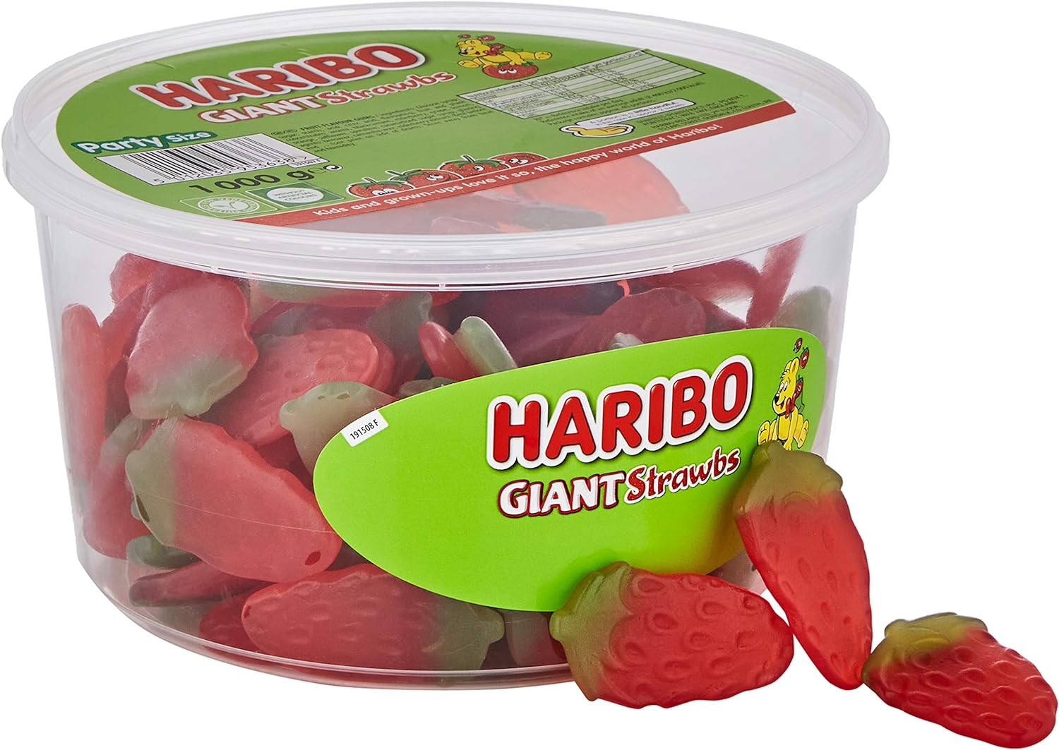 HARIBO Giant Strawberry 1KG Tub – HannWorld