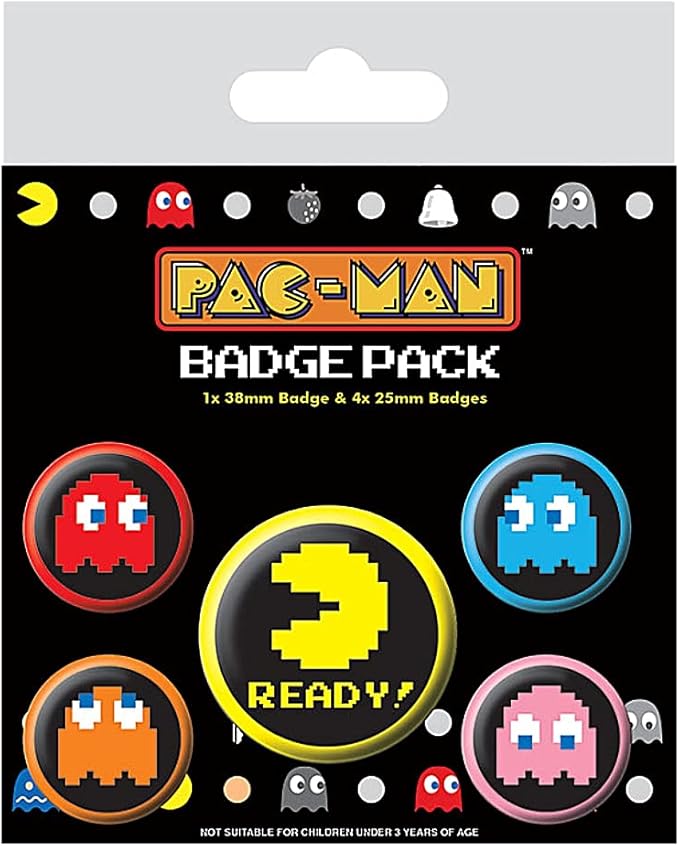 Pac Man: Pixel Badge Pack – HannWorld