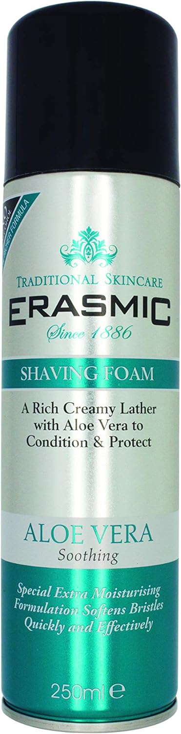 Erasmic Shave Foam Aloe Vera 250ml – HannWorld