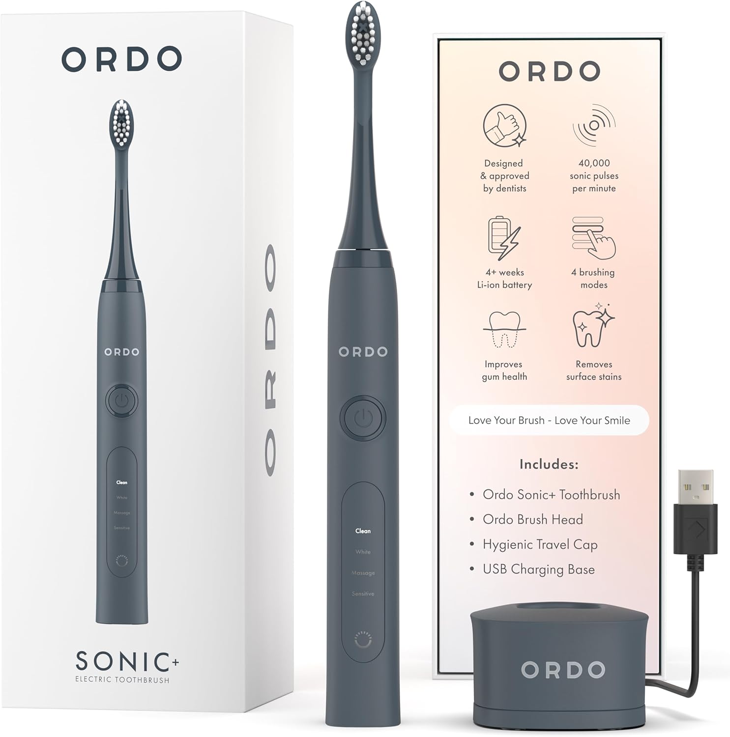 Ordo Sonic Plus Electric Toothbrush - Charcoal Grey – HannWorld