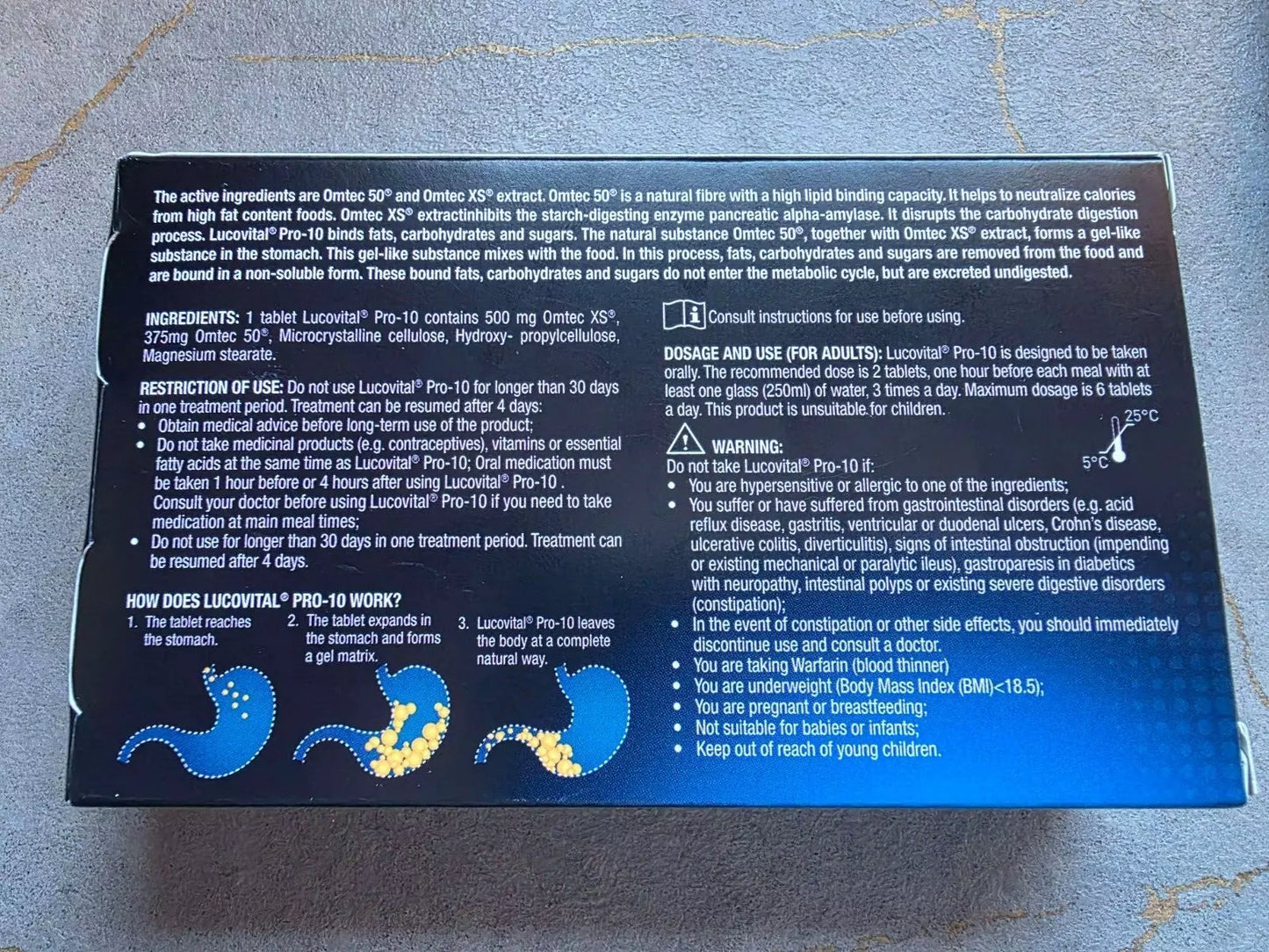 Lucovital Pro-10 Fat Binder Weight Loss Calorie Blocker 30 Diet Tablet ...